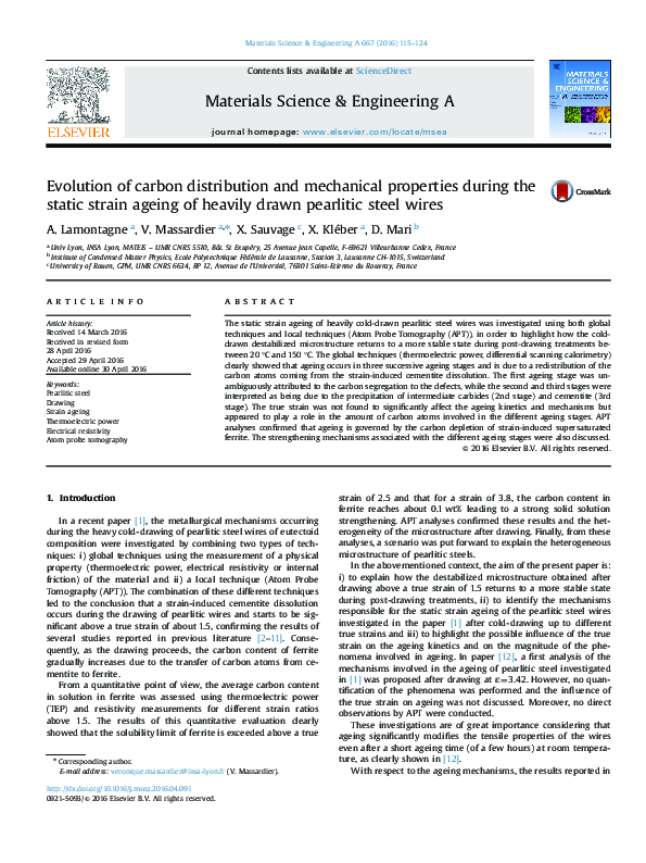 (PDF) Evolution of carbon distribution and mechanical properties during the static strain ageing ...