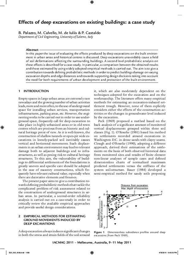 (PDF) Effects of deep excavations on existing buildings: a case study