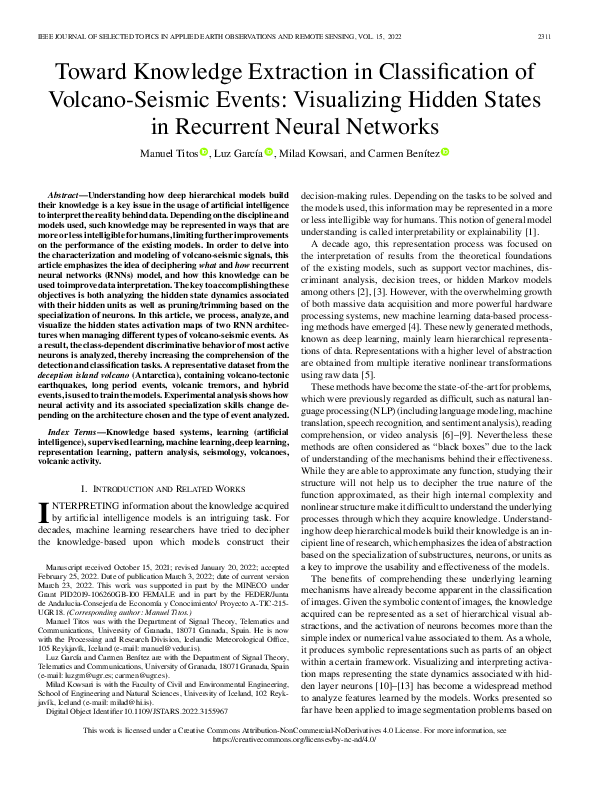 (PDF) Toward Knowledge Extraction in Classification of Volcano-Seismic Events: Visualizing ...
