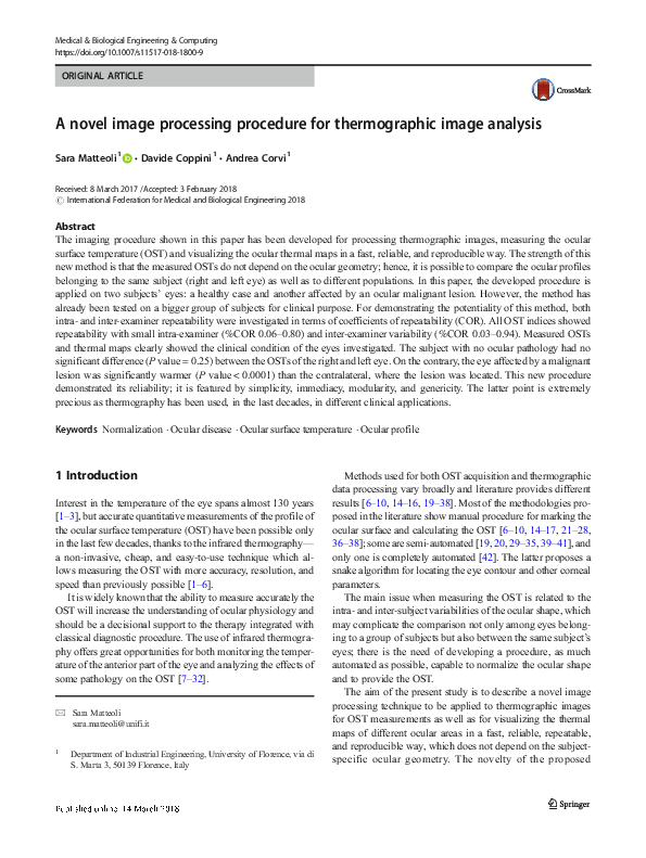 (PDF) A novel image processing procedure for thermographic image ...
