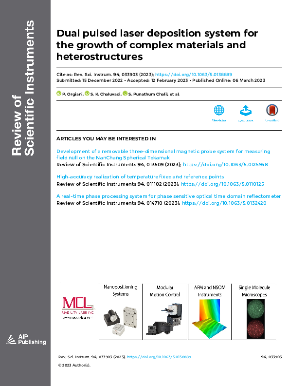 (PDF) Dual pulsed laser deposition system for the growth of complex materials and heterostructures