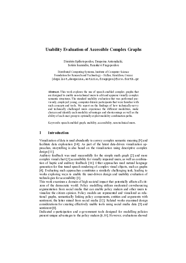 (PDF) Usability Evaluation of Accessible Complex Graphs