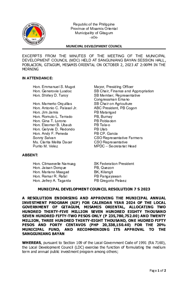 (DOC) MDC Resolution AIP CY 2024