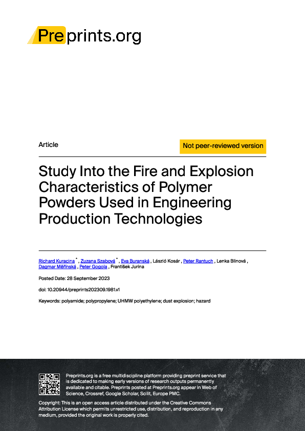 (PDF) Study into the Fire and Explosion Characteristics of Polymer ...