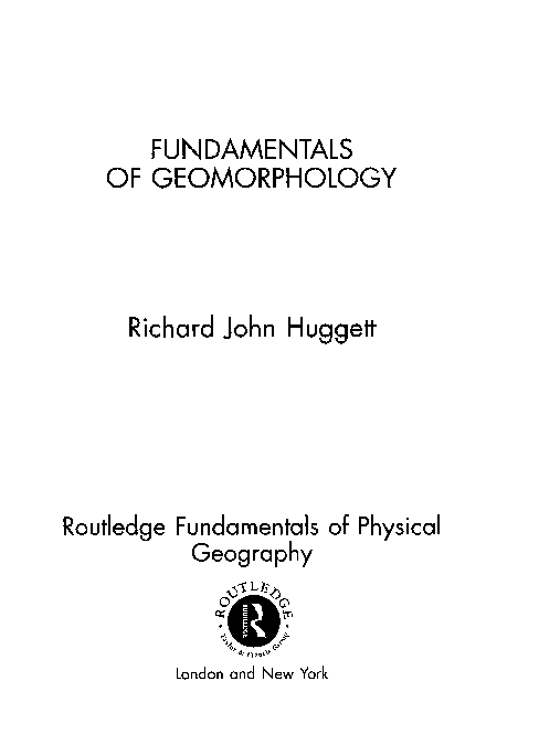 (PDF) Fundamentals of Geomorphology