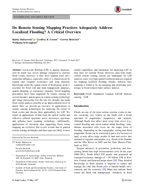 Pdf Do Remote Sensing Mapping Practices Adequately Address Localized