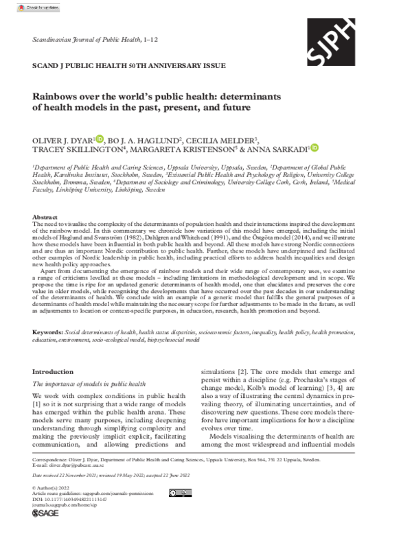 (PDF) Rainbows over the world’s public health: determinants of health ...