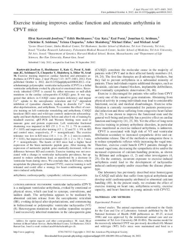 (PDF) Exercise training improves cardiac function and attenuates ...