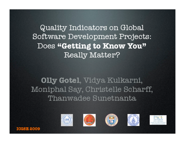 (PDF) Quality indicators on global software development projects: does ...