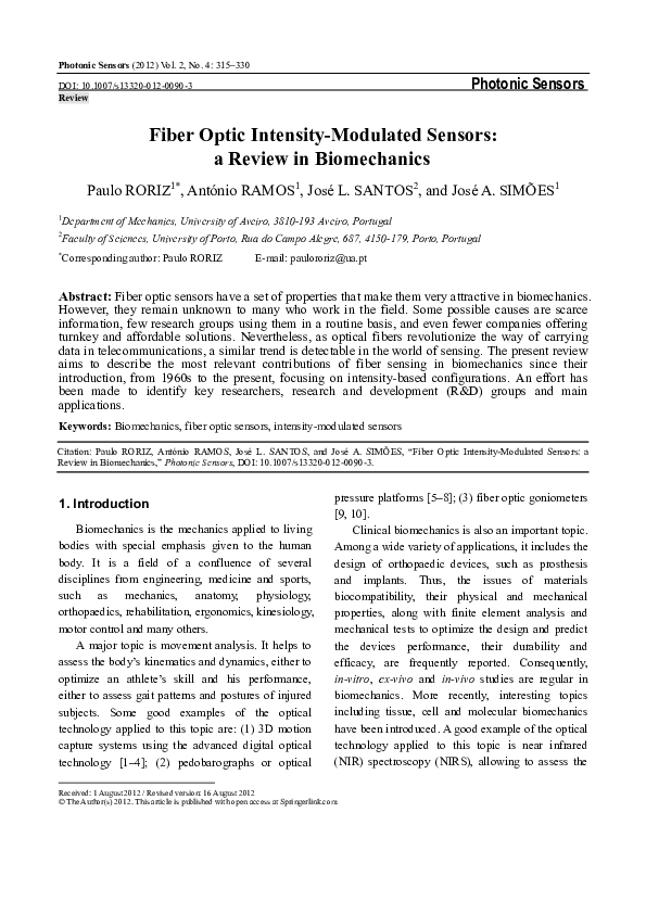 (PDF) Fiber optic intensity-modulated sensors: a review in biomechanics