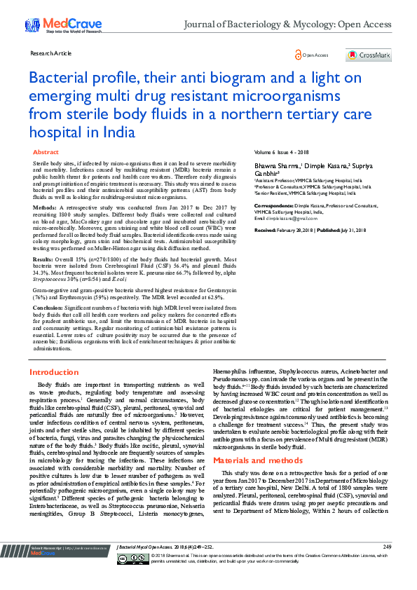(PDF) Bacterial profile, their anti biogram and a light on emerging ...