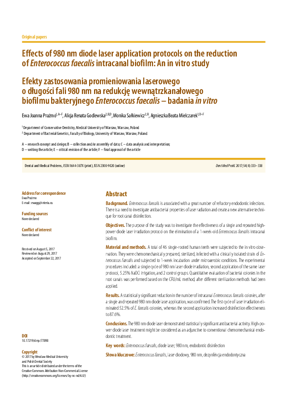 (PDF) Effects of 980 nm diode laser application protocols on the ...
