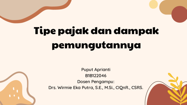 (PDF) ppt tipe pajak dan dampak pemungutannya