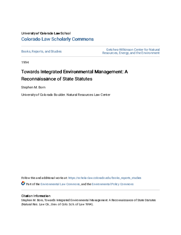 (PDF) Towards Integrated Environmental Management Systems