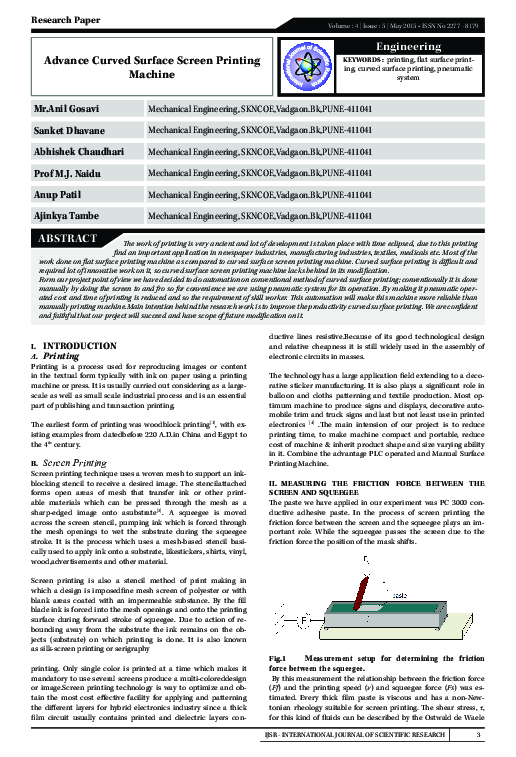 (PDF) Advance Curved Surface Screen Printing Machine