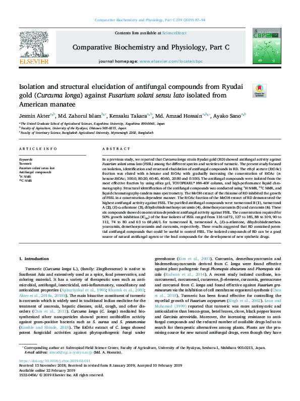(PDF) Isolation and structural elucidation of antifungal compounds from ...
