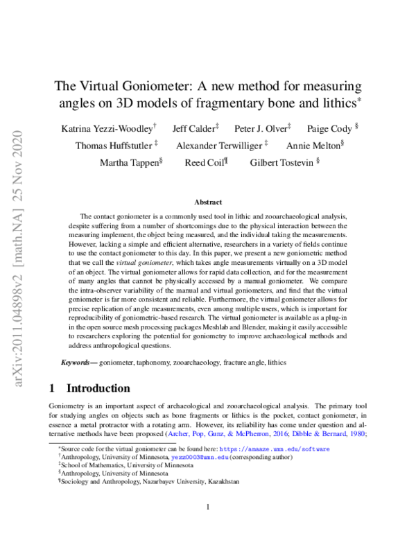 (PDF) The Virtual Goniometer: A new method for measuring angles on 3D ...