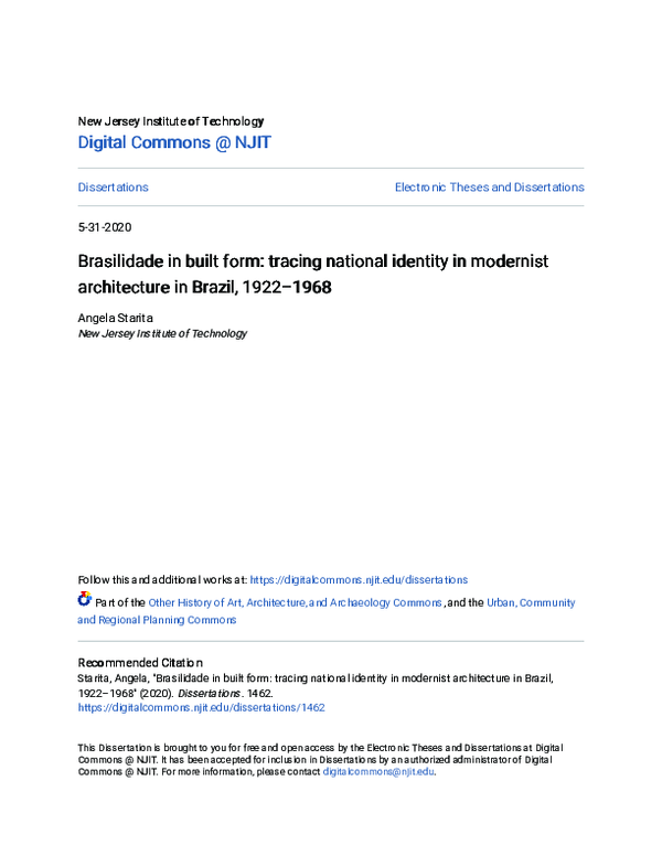 (PDF) Brasilidade in built form: tracing national identity in modernist ...