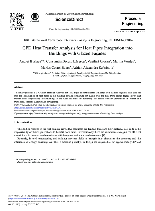 (PDF) CFD Heat Transfer Analysis for Heat Pipes Integration into ...
