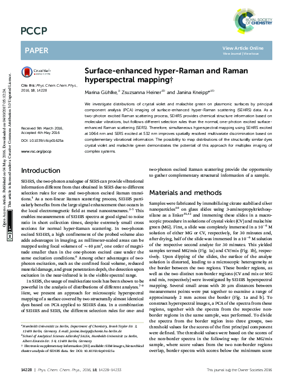 (PDF) Surface-enhanced hyper-Raman and Raman hyperspectral mapping ...