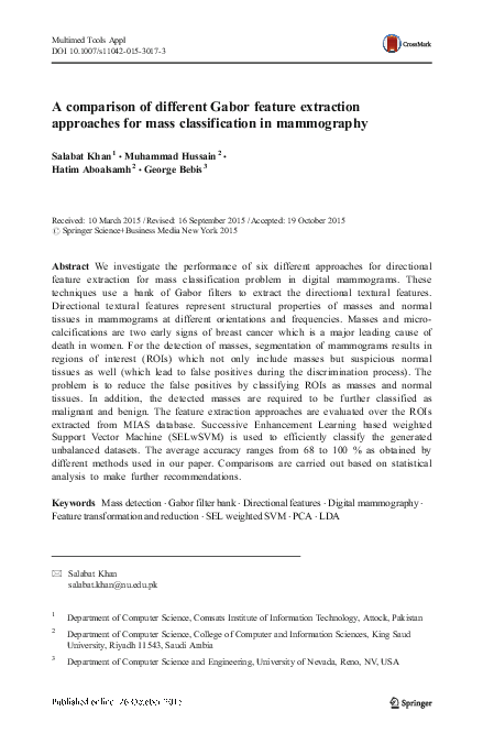 Pdf A Comparison Of Different Gabor Feature Extraction Approaches For