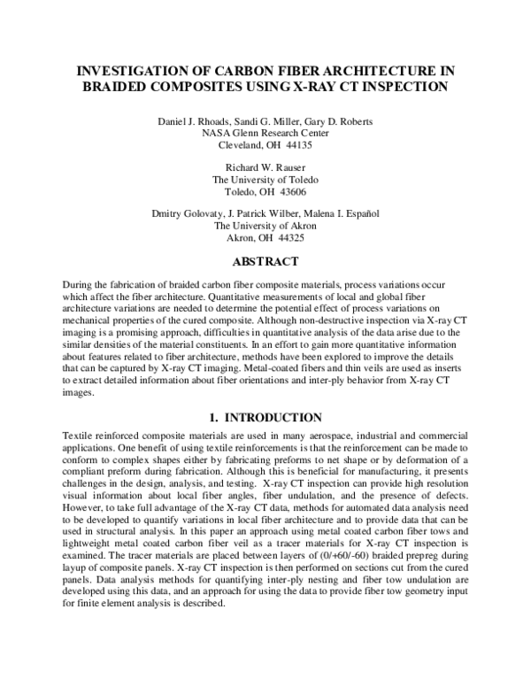 (PDF) Investigation of Carbon Fiber Architecture in Braided Composites ...