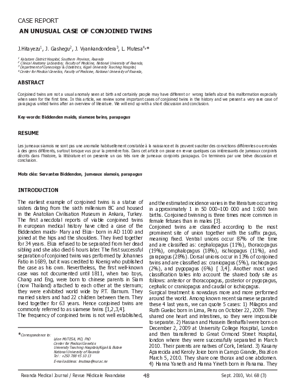 (PDF) An Unusual Case Of Conjoined Twins