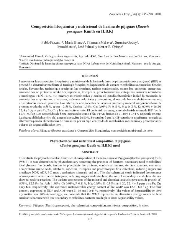 (PDF) Composición fitoquímica y nutricional de harina de pijiguao ...