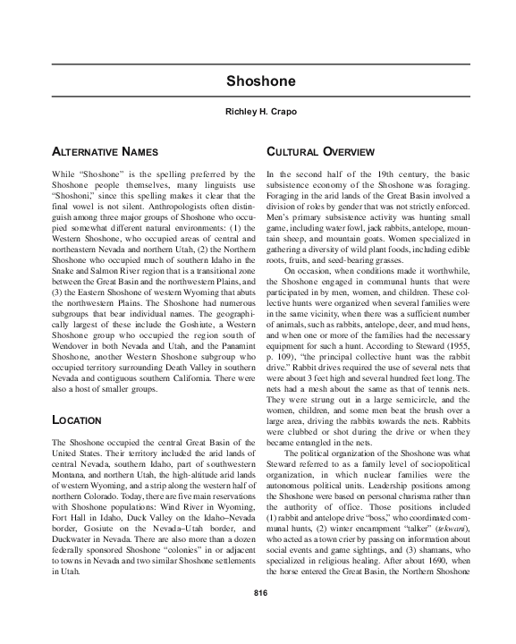 (PDF) Shoshone