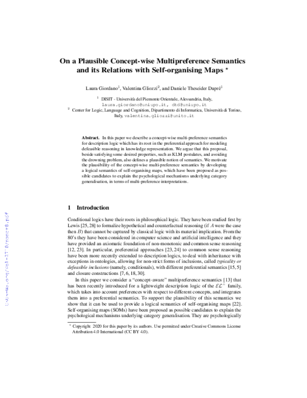 (PDF) On a plausible concept-wise multipreference semantics and its ...