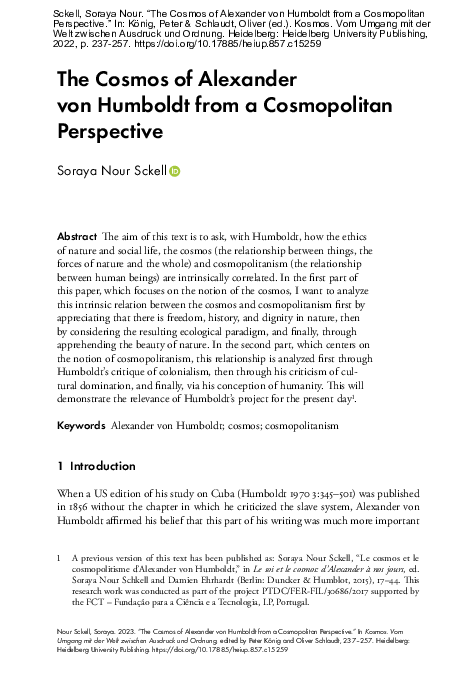 (PDF) The Cosmos of Alexander von Humboldt from a Cosmopolitan Perspective