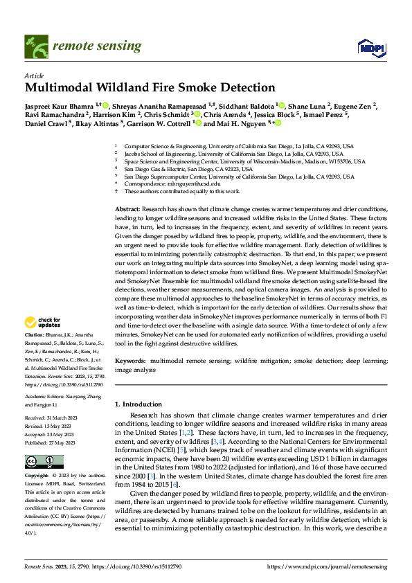 (PDF) Multimodal Wildland Fire Smoke Detection