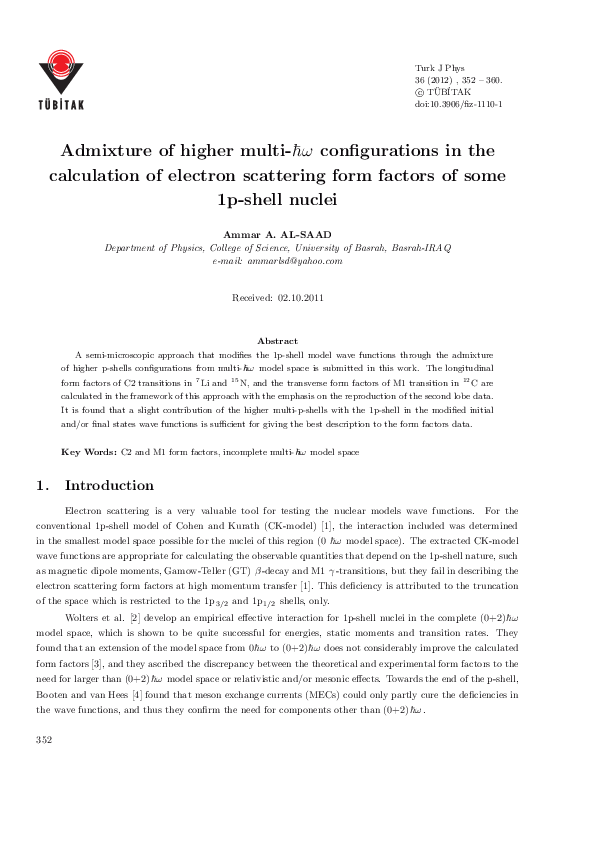 (PDF) Nucleon momentum distributions and elastic electron scattering form factors for some 1p ...