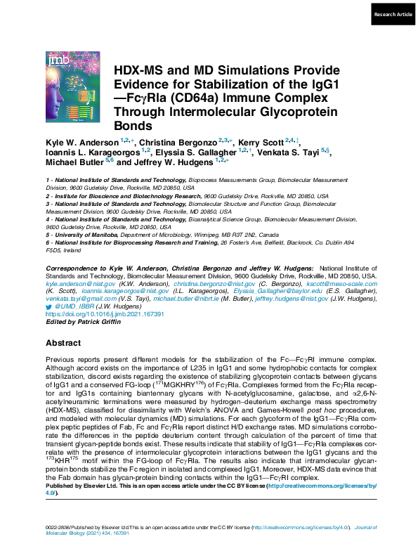 (PDF) HDX-MS and MD Simulations Provide Evidence for Stabilization of the IgG1—FcγRIa (CD64a ...