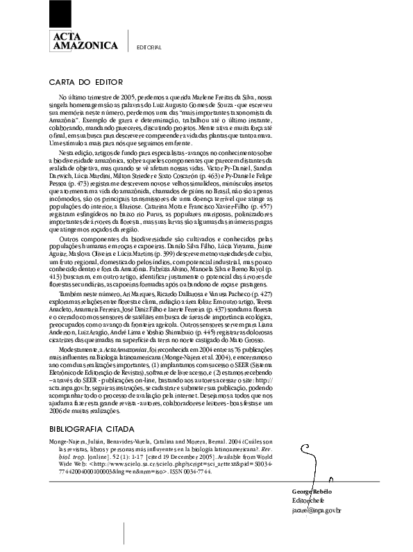 (PDF) Carta do editor