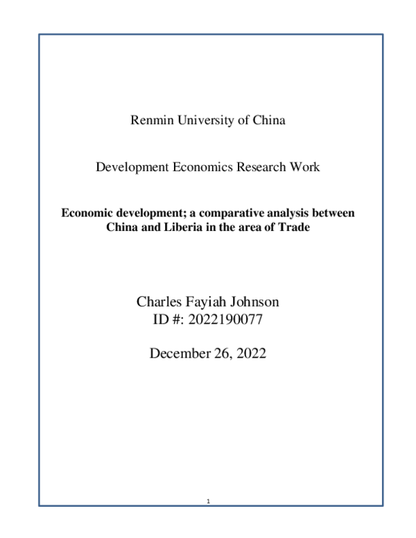 (PDF) Economic development; a comparative analysis between China and ...