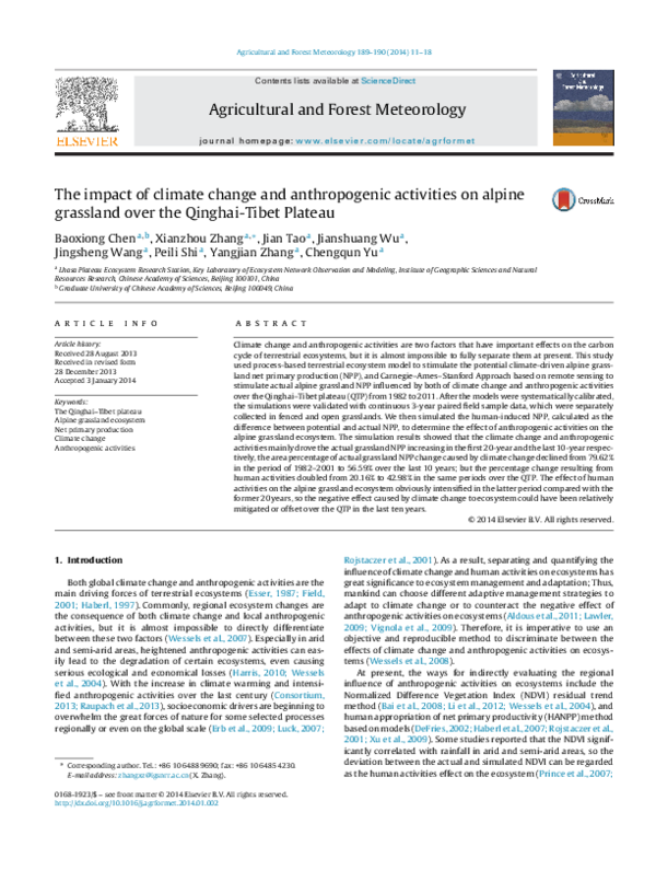 (PDF) The impact of climate change and anthropogenic activities on ...