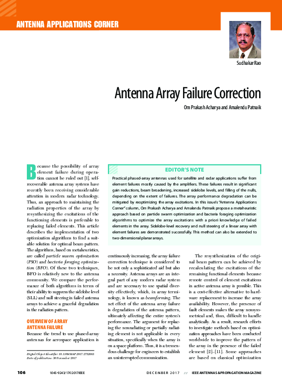(PDF) Antenna Array Failure Correction [Antenna Applications Corner] | Om Acharya - Academia.edu
