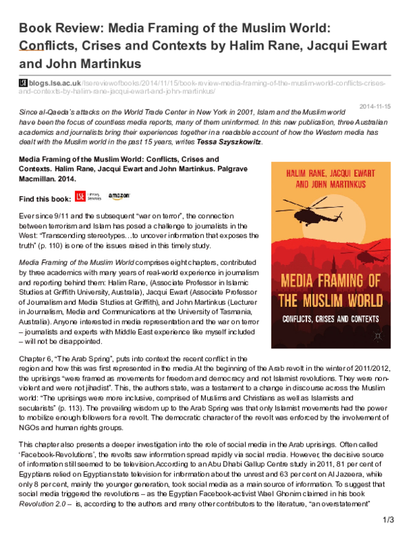 (PDF) Book Review: Media Framing of the Muslim World: Conflicts, Crises ...