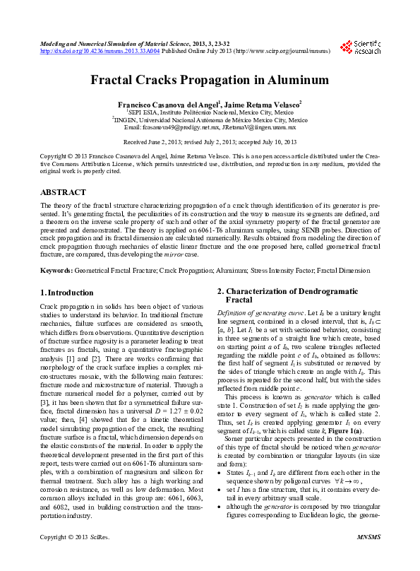 (PDF) Fractal Cracks Propagation in Aluminum