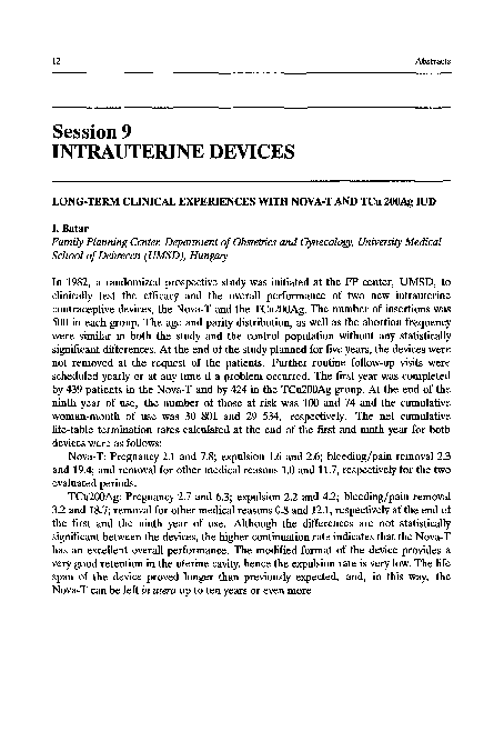 Session 9 intrauterine devices