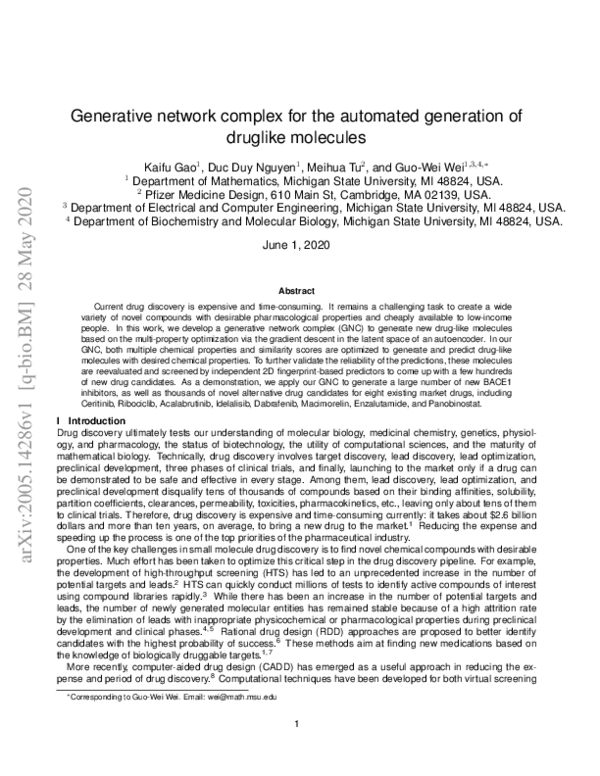(PDF) Generative Network Complex for the Automated Generation of Drug ...