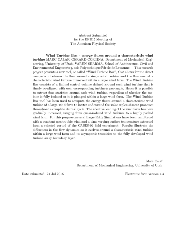 (PDF) Wind Turbine Box - energy fluxes around a characteristic wind turbine