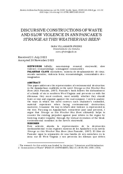 (PDF) Discursive Constructions of Waste and Slow Violence in Ann ...