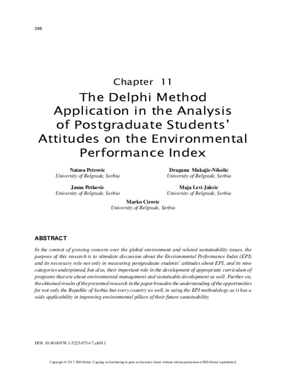 (PDF) EPI Attitudes of Postgraduate Students Examined