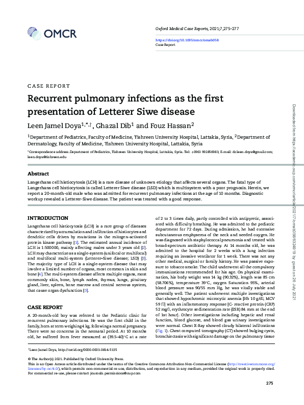 (PDF) Recurrent pulmonary infections as the first presentation of ...