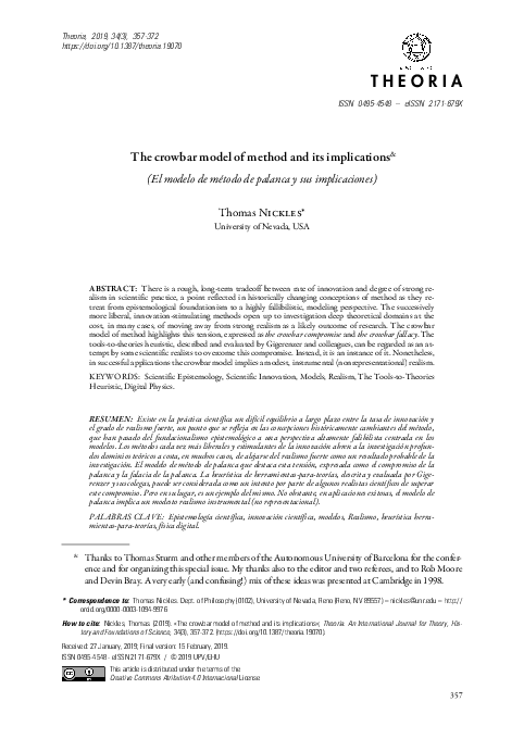 (PDF) The crowbar model of method and its implications
