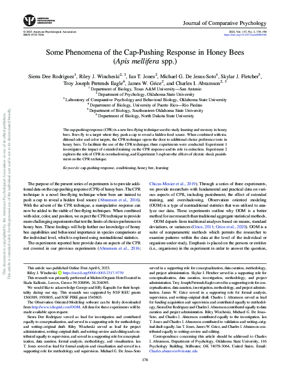 (PDF) Some phenomena of the cap-pushing response in honey bees (Apis ...