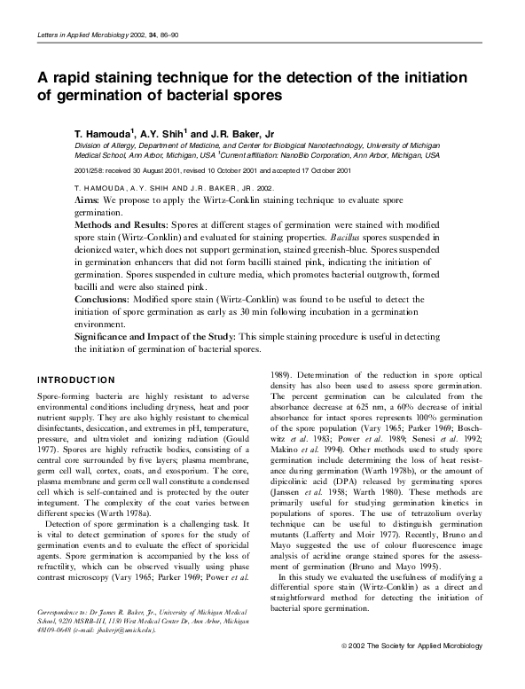 (PDF) A rapid staining technique for the detection of the initiation of ...