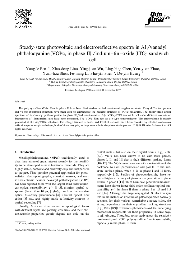 (PDF) Steady-state photovoltaic and electroreflective spectra in Al ...